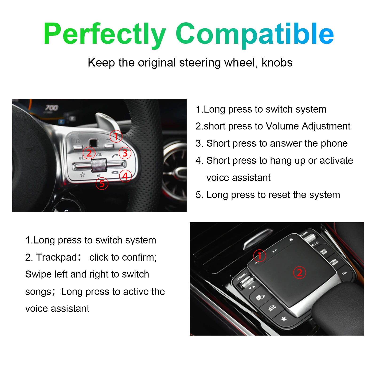 Oem Screen Upgrade Kit Decoder Box Carplay Android Auto Mirror Link For ...