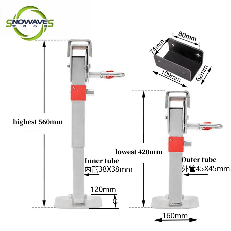 Heavy Duty Folding Retractable 1200 Lbs Motorhome Support Leg Trailer ...