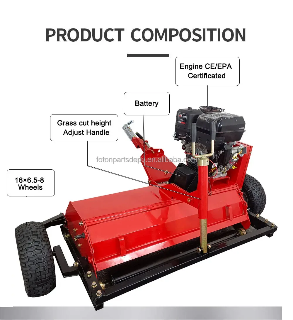 Atv Flail Mower Mulcher Atv Flm-120 Flm150 15hp Gasoline Engine Lawn ...