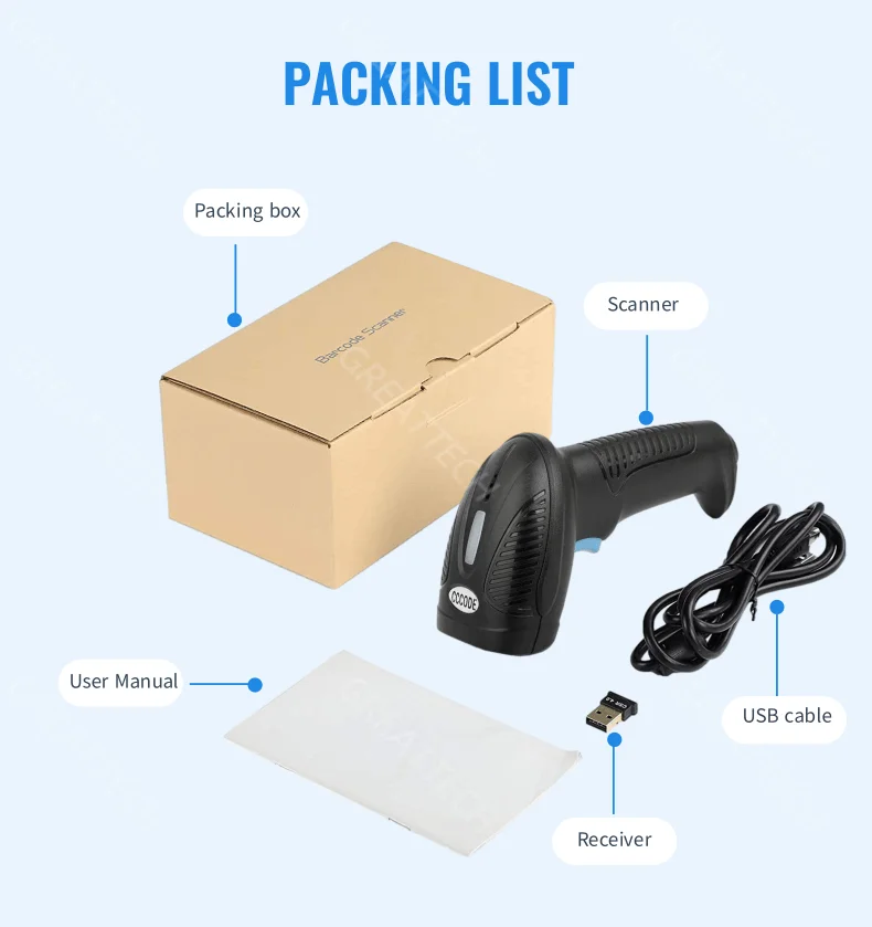 Portable Handheld Qr Code Scanner Android Barcode Scanning Gun 1d 2d ...