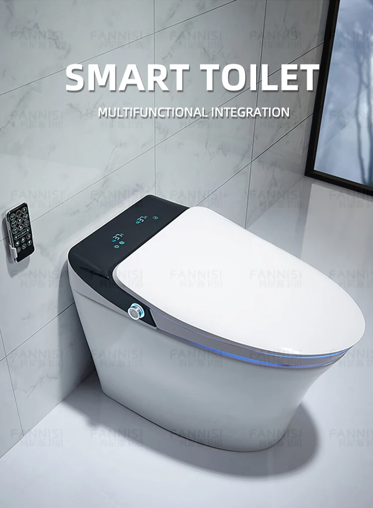 S-Trap SipSihonic Toilet Floor-Mounted Intelligent Heated Smart Ceramic ...