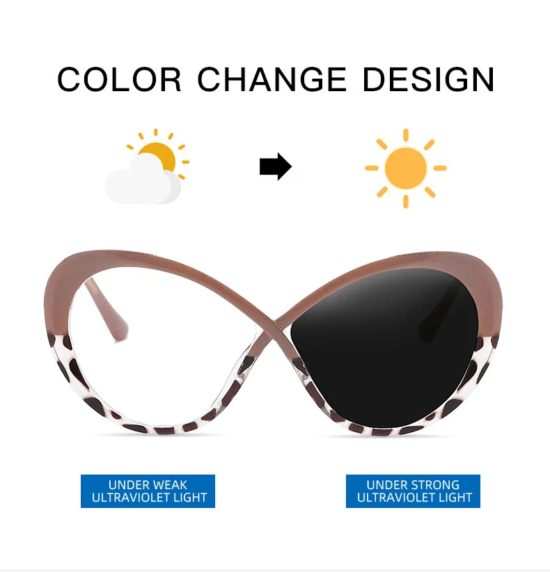 Logo Custom 2023 Fashion Oval Frame Lens Color Change Glasses ...