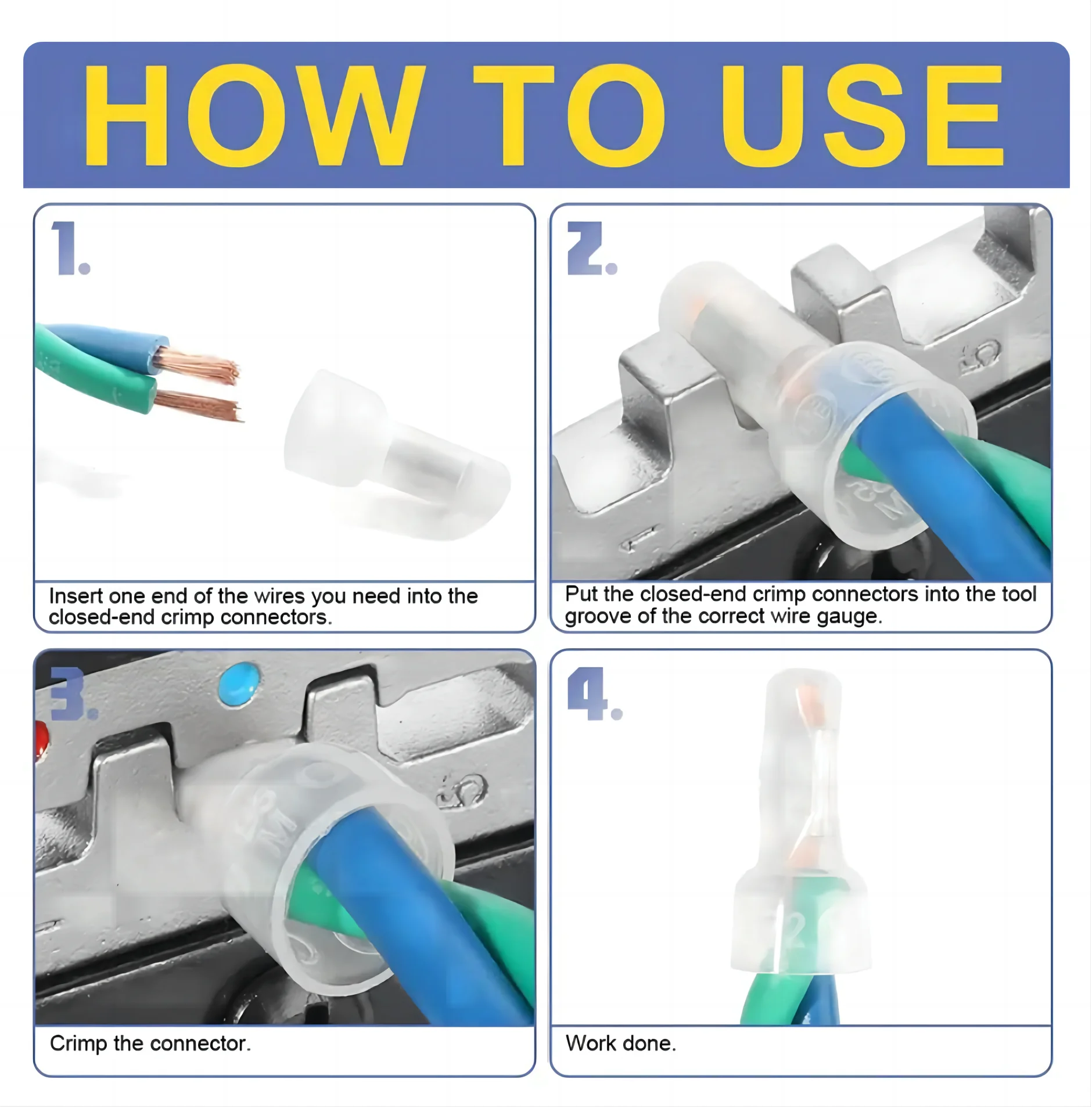 CE1 CE2 CE5 Nylon Wire Cap Insulated Crimp Terminal Connector 22-16 16 ...