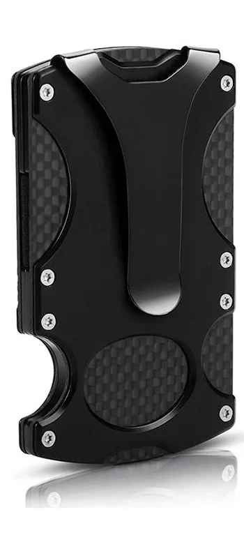 Carbon Fiber Slim Aluminum Wallet Portable Small Credit Card Guard ...