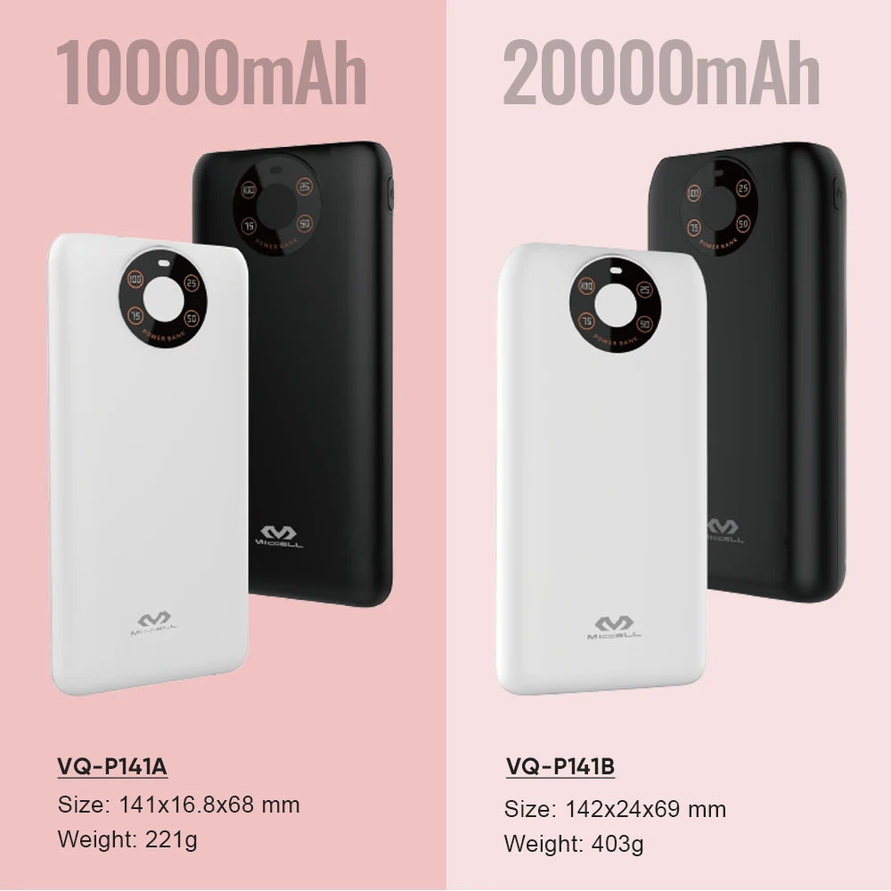 MICCELL Power Bank 10000mah - Fast Charging Portable Battery