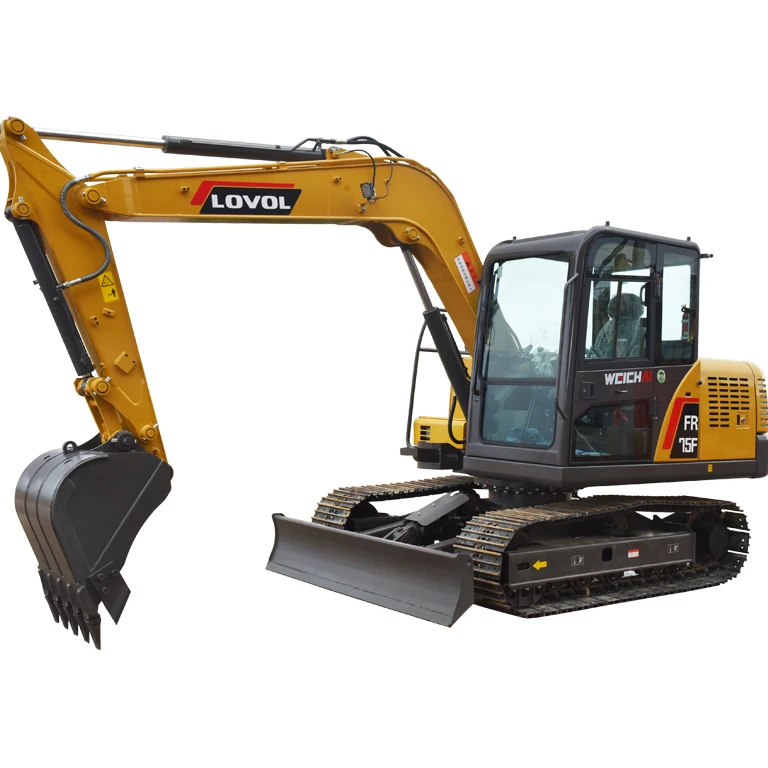 FR75F LOVOL 7.5Ton Engine Excavator Small Hydraulic Mini excavator Hydraulic Crawler Excavator ...