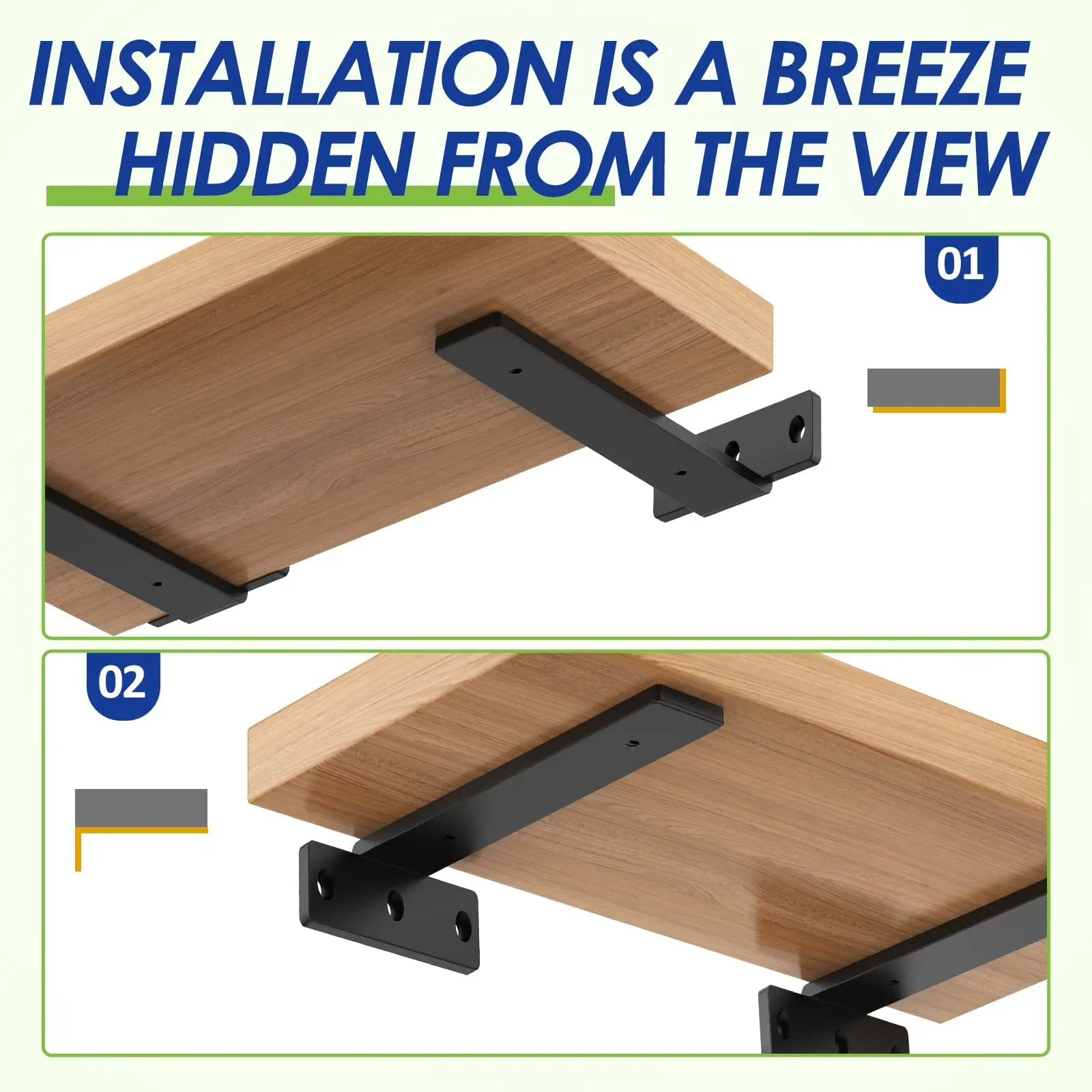 Durable Metal Shelf Bracket - L Shape Thickened Corner Brace