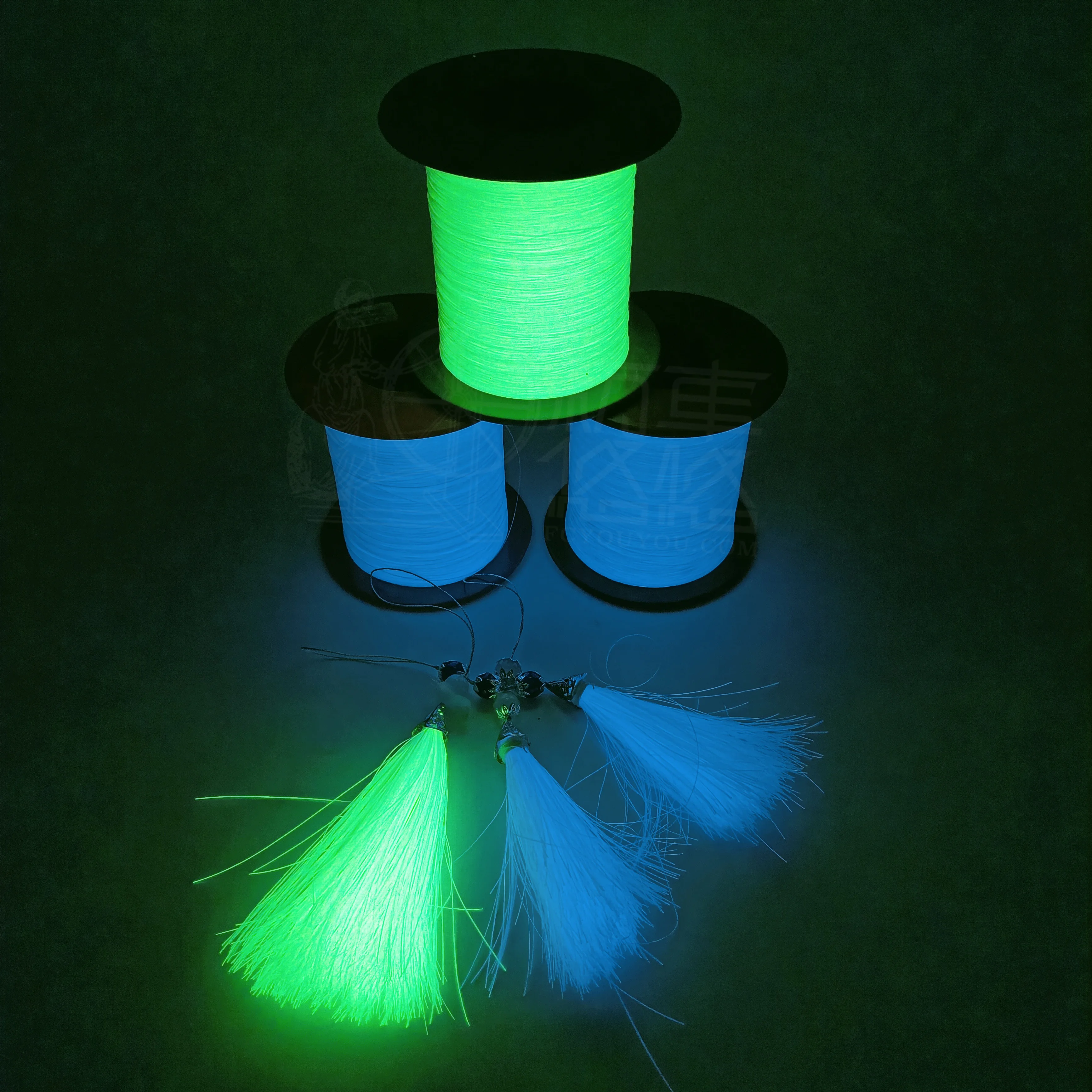 Glow in the Dark Yarn 0.2mm Superfine Luminous Knitting Yarn Blue&green ...