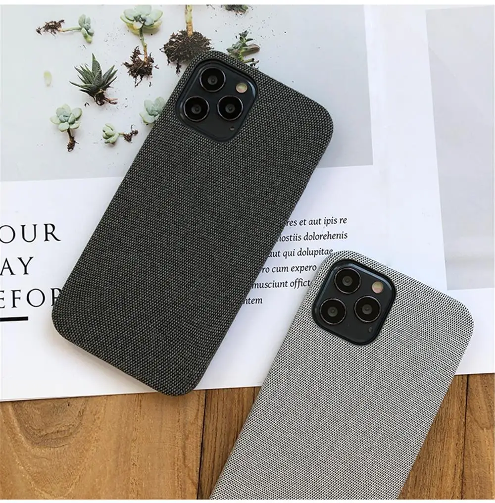 Luxury Fabrics Soft Back Cover For Iphone 13 12 11 Pro Max Case Cotton ...