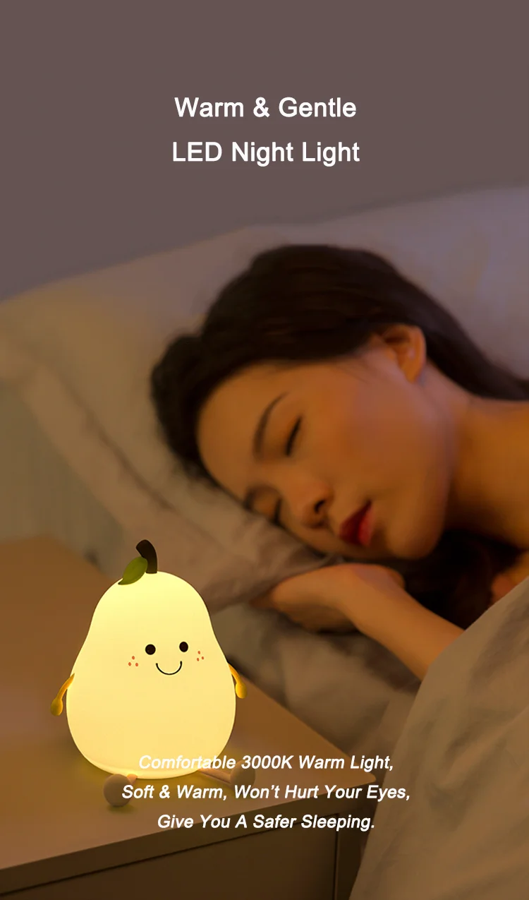 Eco-friendly Silicone Decompression Pat Light 5v 1w Lovely Little Pear ...