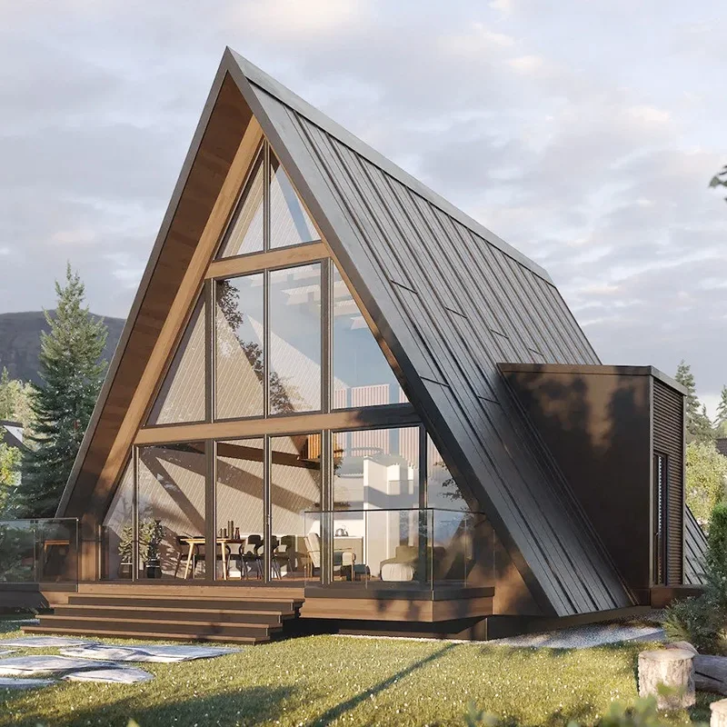 European Classic Villa House Luxury Prefabricated Triangular ...