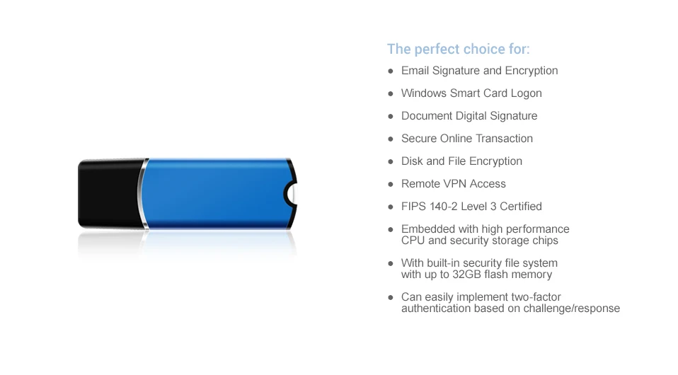 StorePass2003 32GB USB Key for Secure Data Storage - USB Security Key, OEM