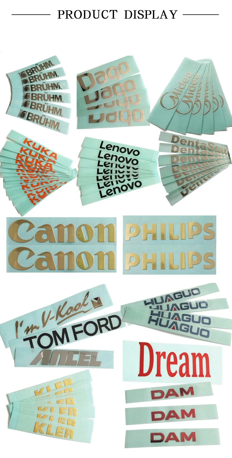 3d Transfer Stickers Personalise Logo Custom Metal Shine Letter ...