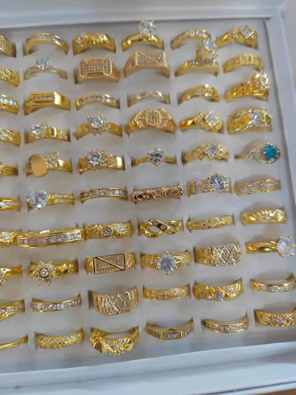 Wholesale Women's Zircon Oxide Ring - Geometric Stone Jewelry