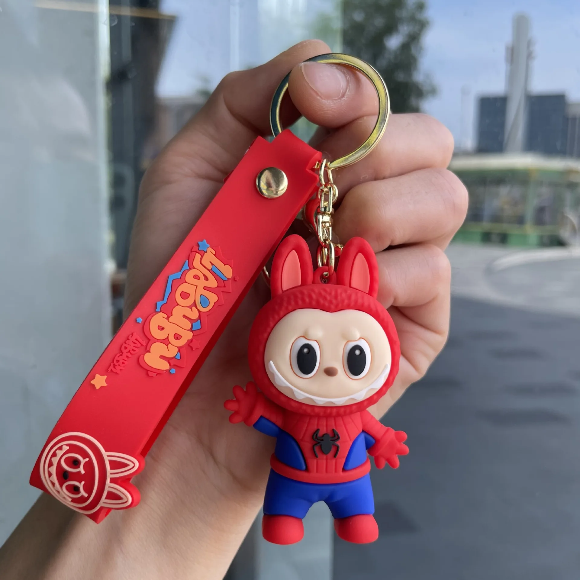 Trendy Cross Dressing Labubu Spider-Man Keychain Blind Box