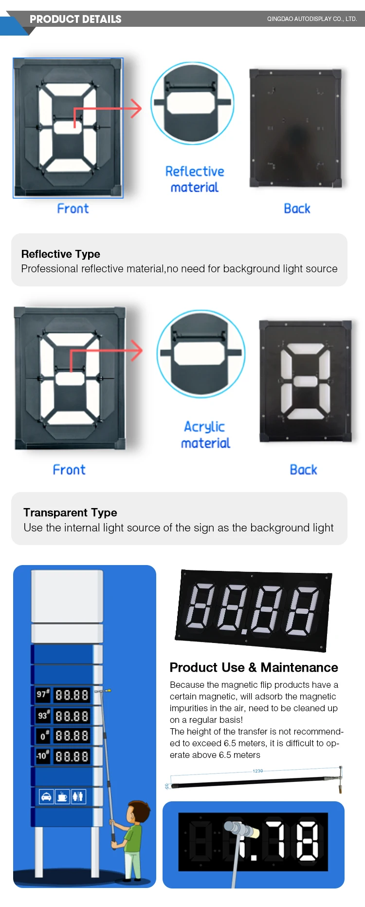 Magnetic Flip Oil Price Tags Transparent Oil Price Sign Flip Magnetic ...