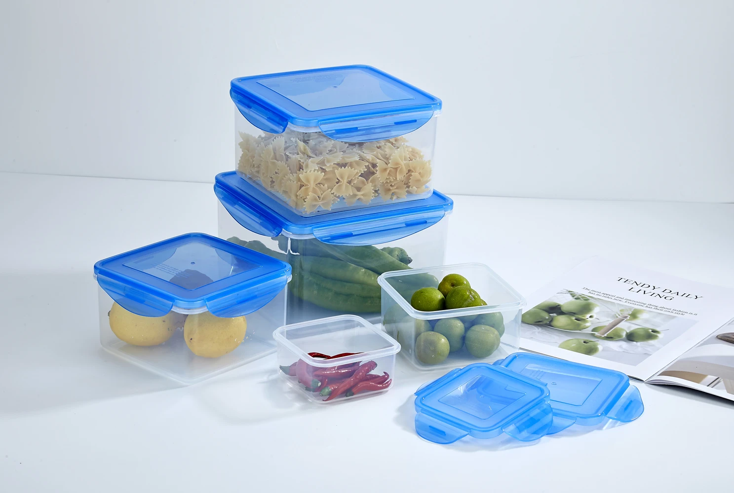 Airtight Square Plastic Food Containers - Reusable & Microwavable