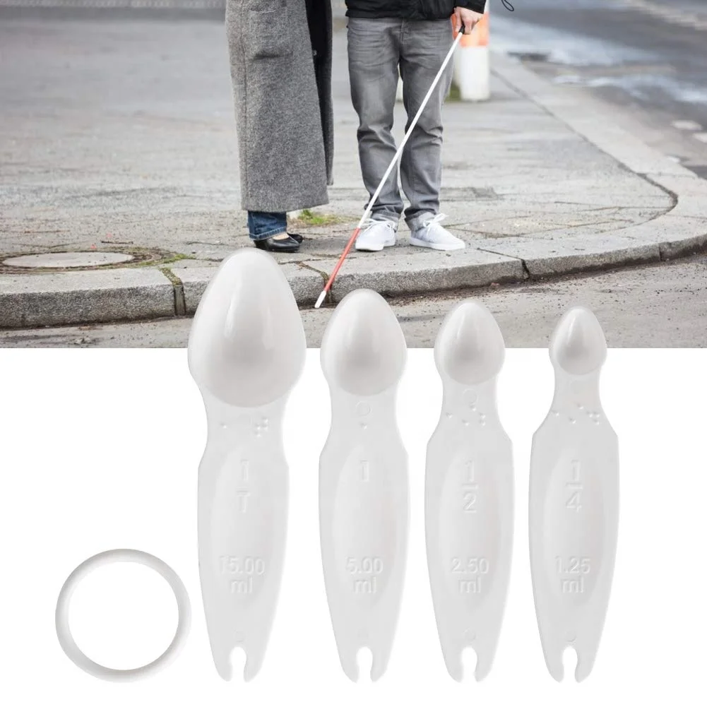 Braille Measuring Spoons for Blind & Visually Impaired, Raised Print ...