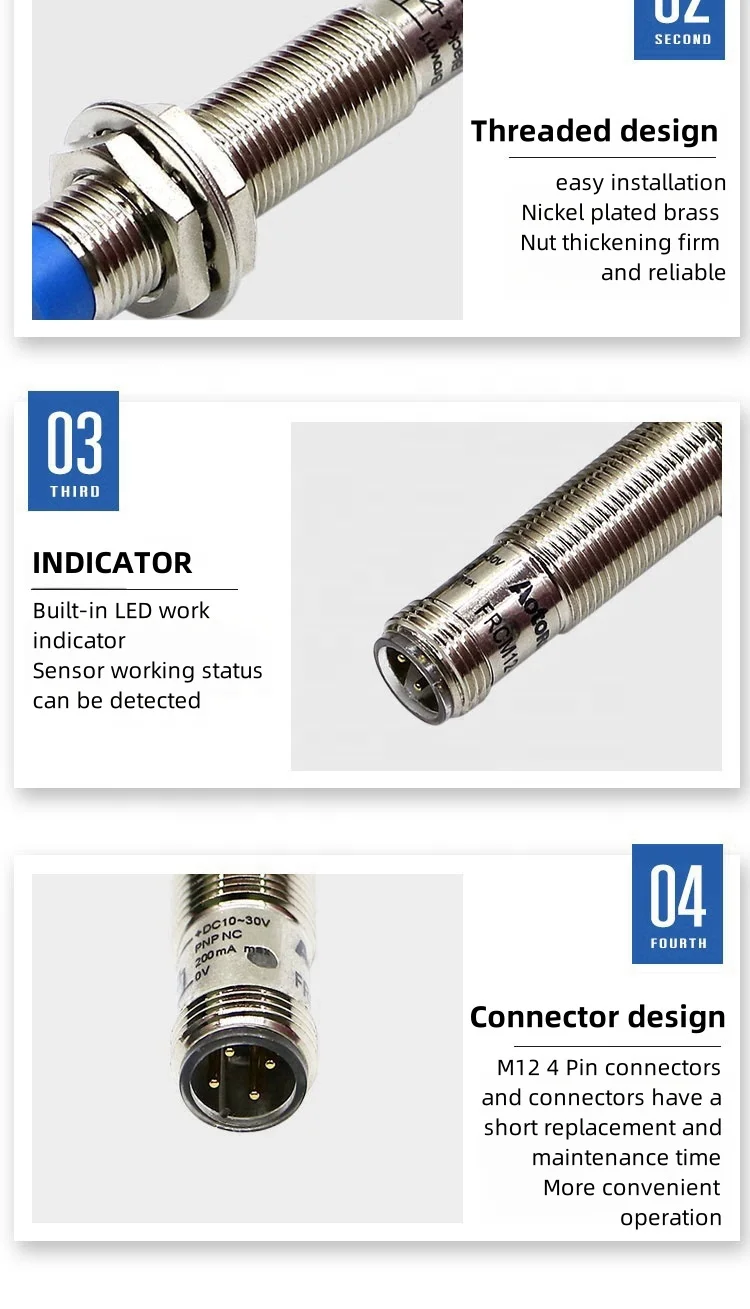 inductive sensors proximity switch M12 FRCM12-4DP2 optical switch PNP ...