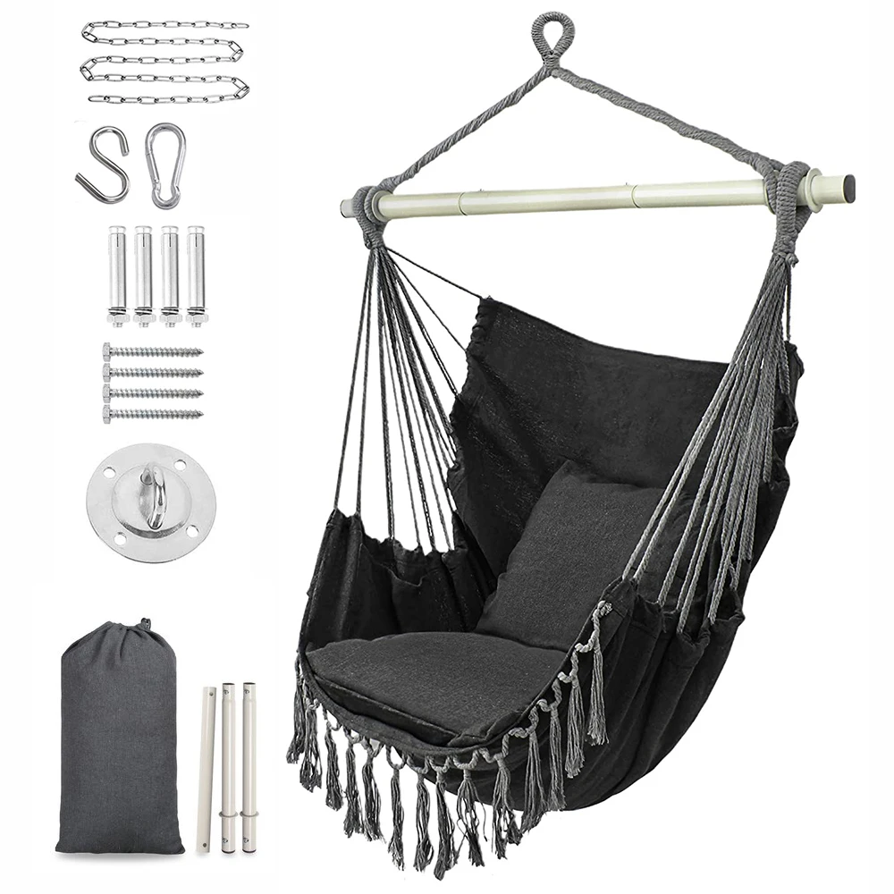 Portable Outdoor Camping Hanging Hammock Chair with Detachable Metal ...