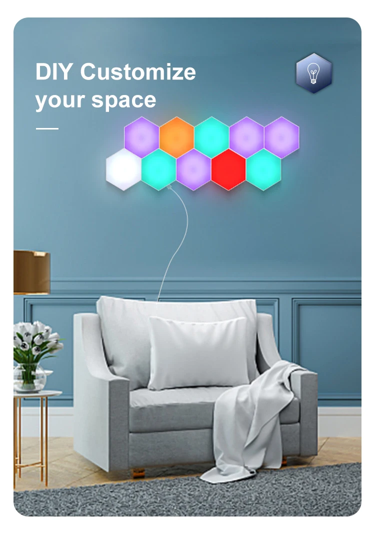 Luxury DIY 6pack RGB Wall Lights - Modern Home Touch Sensor