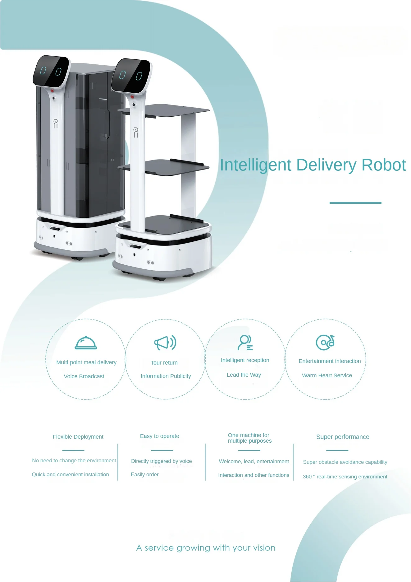 Automatic Humanized Waiter Food Delivery Mini Robotic Service Robot ...