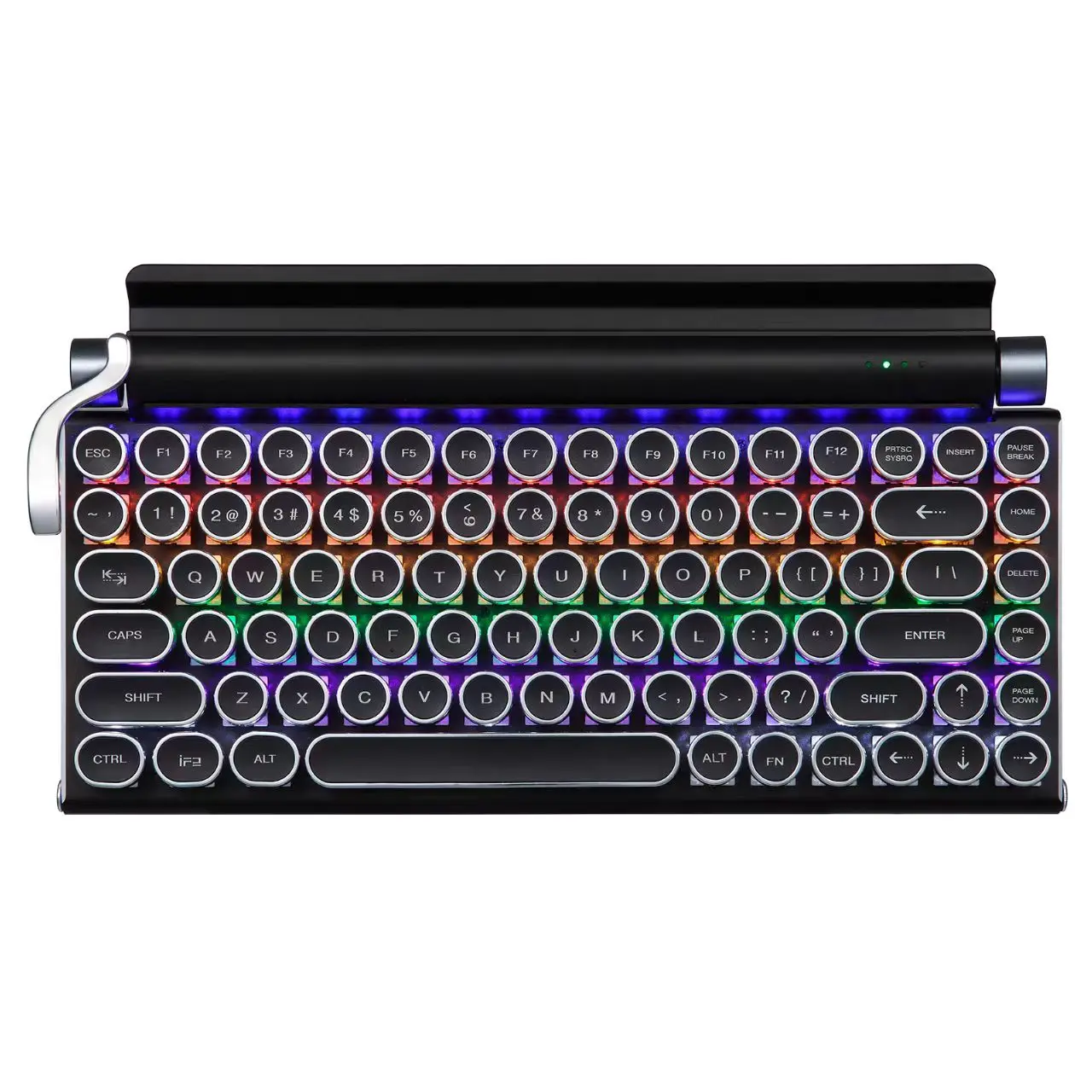 84 Keys Wired Mechanical Keyboard Punk Round Keycaps Typewriter Shape ...