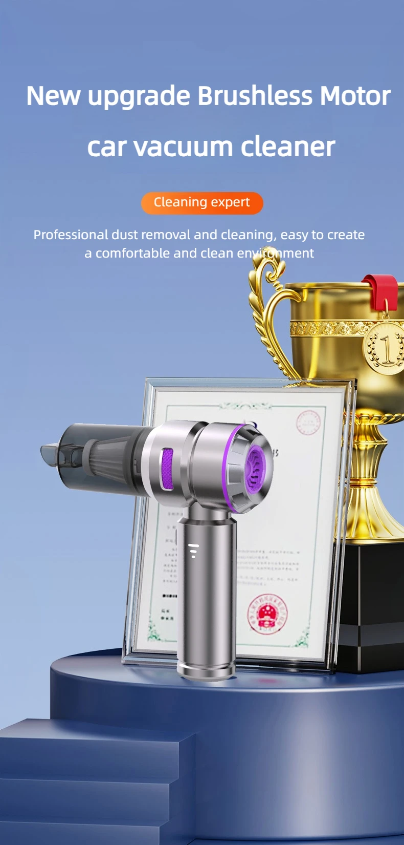 3 Gear 18000Pa Brushless Motor Dustbuster Cordless Handheld Vacuum Hand ...