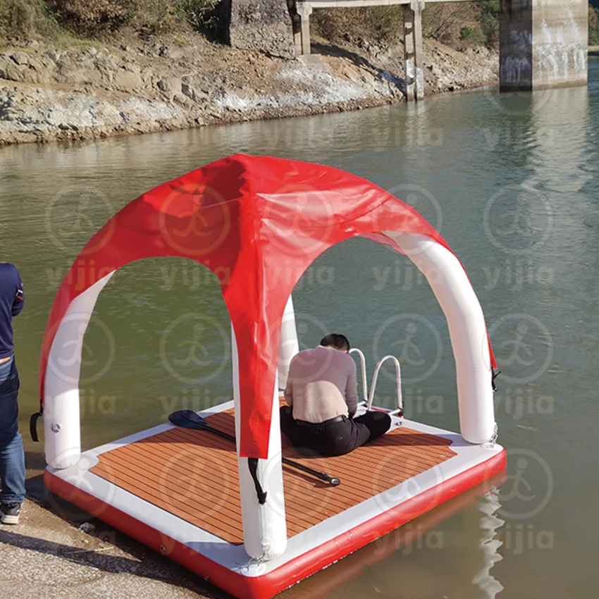 Inflatable PVC Floating House - Fun Island Hopper Boat
