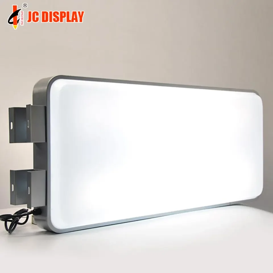 outdoor acrylic led round square signage lightbox led sign rotating ...