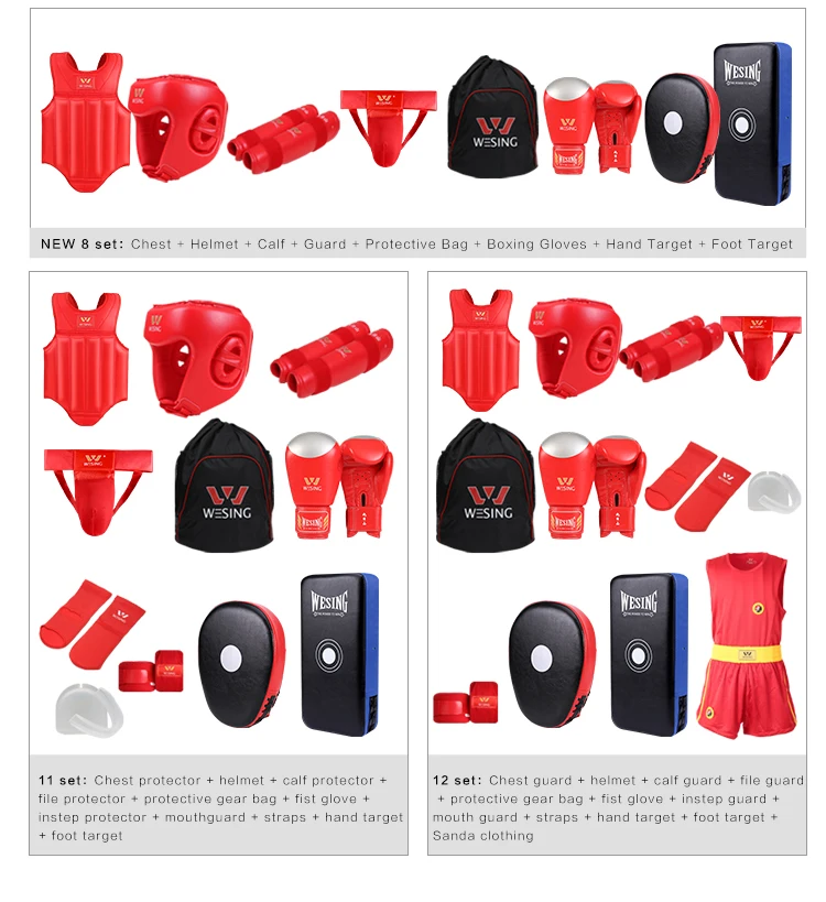 Wesing Wushu Sanda 8pcs Set - Durable Boxing Training Equipment for ...