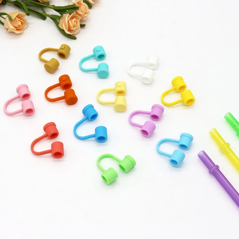 Colorful Straw Topper Covers Silicone Cute For Reusable Straw Tips ...