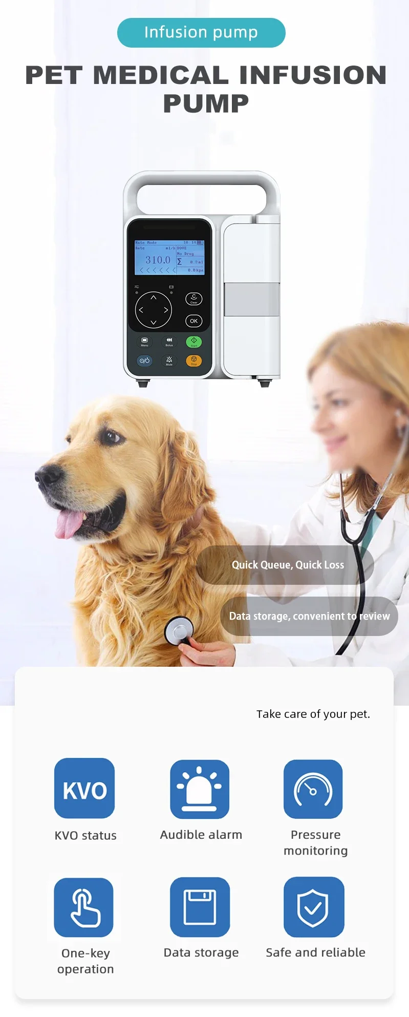 Portable Automatic Infusion Pump for Pets - Rayman RM12-IP01V