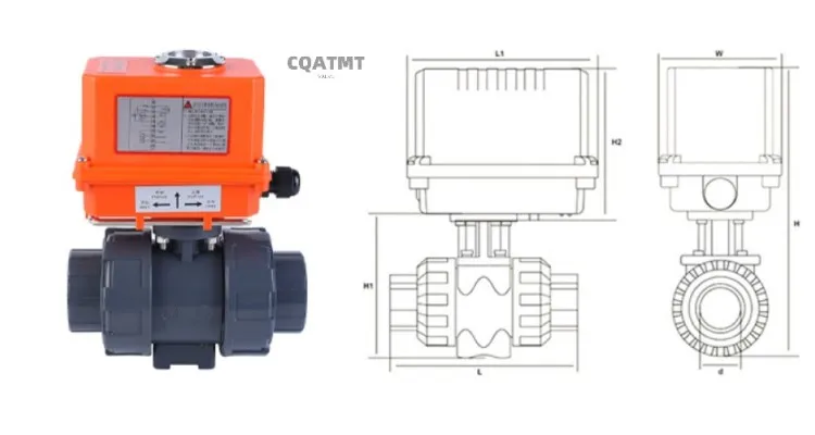 Cqatmt Pvc Electric Actuator Ball Valve Corrosion-resistant Pvc ...