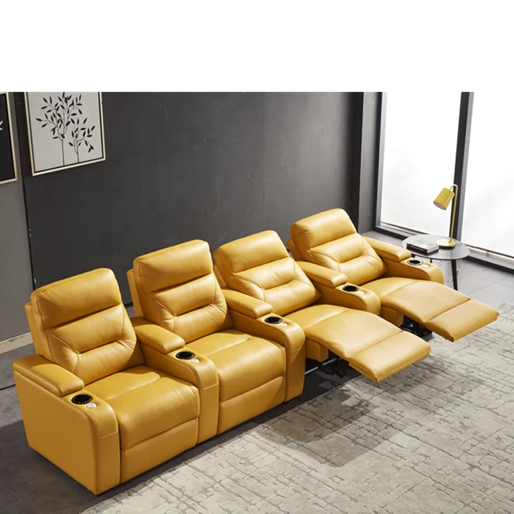 Montel 4 Seater Electric Cinema Sofa Home Theater Seating Furniture ...