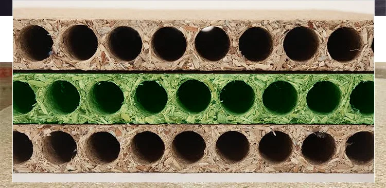 Waterproof 28mm 33mm 34mm 38mm Hollow Particle Board for Door Core Material