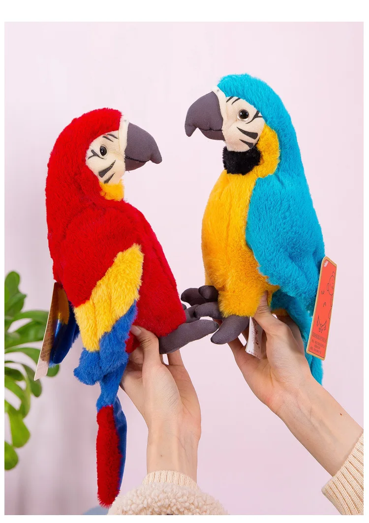 Cute Parrot Doll Simulation Bird Plush Toy Creative Funny Ornaments ...