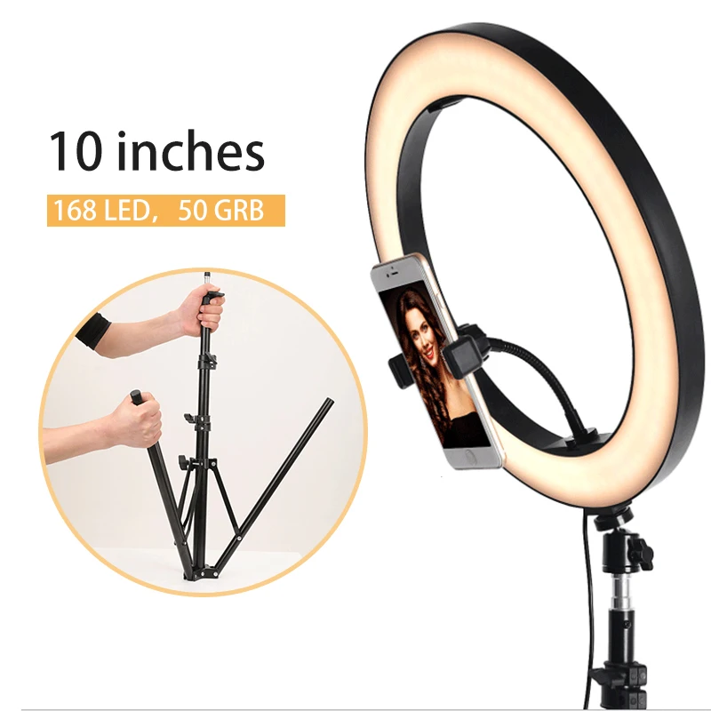 High Quality 10 Inch Photo Video Led/rgb Make Up Beaty Lamp Camera Mini ...