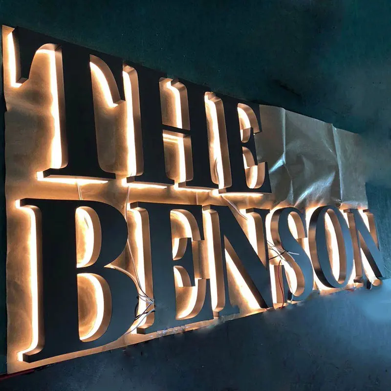 Store Logo Wall Sign Metal 3d Stainless Steel Led Backlit Illuminated ...