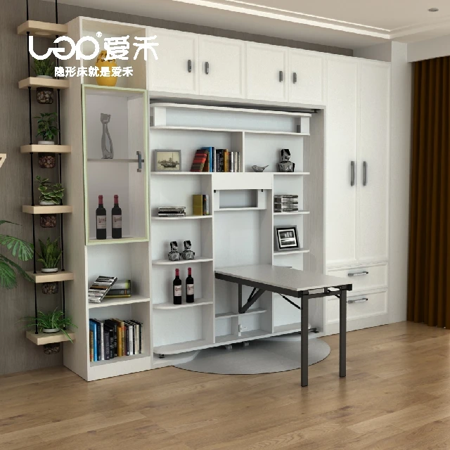 Rotating Wall Bed with Mounting Table - Smart & Stylish