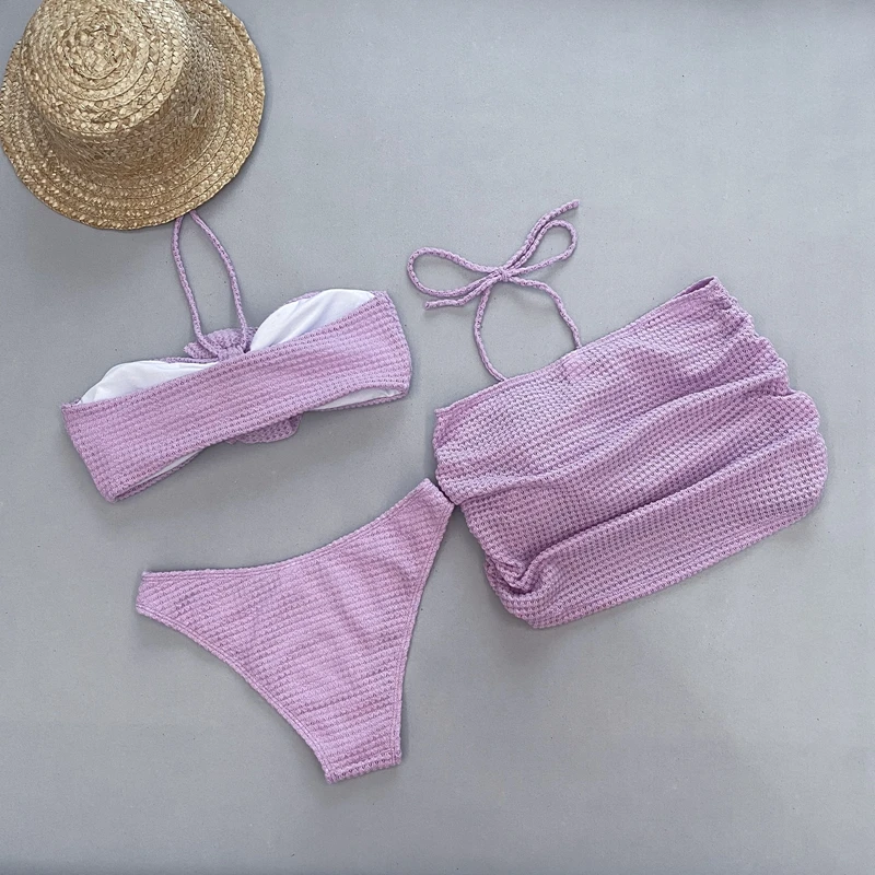 Custom Bikini Textured Swimsuit Ruffle Swimwear Women Beach Cover Up 3d ...