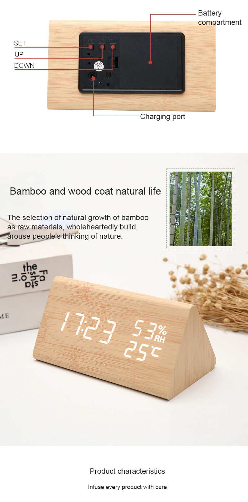 Trending Products On Table Alarm Clock Triangle Multifunction ...