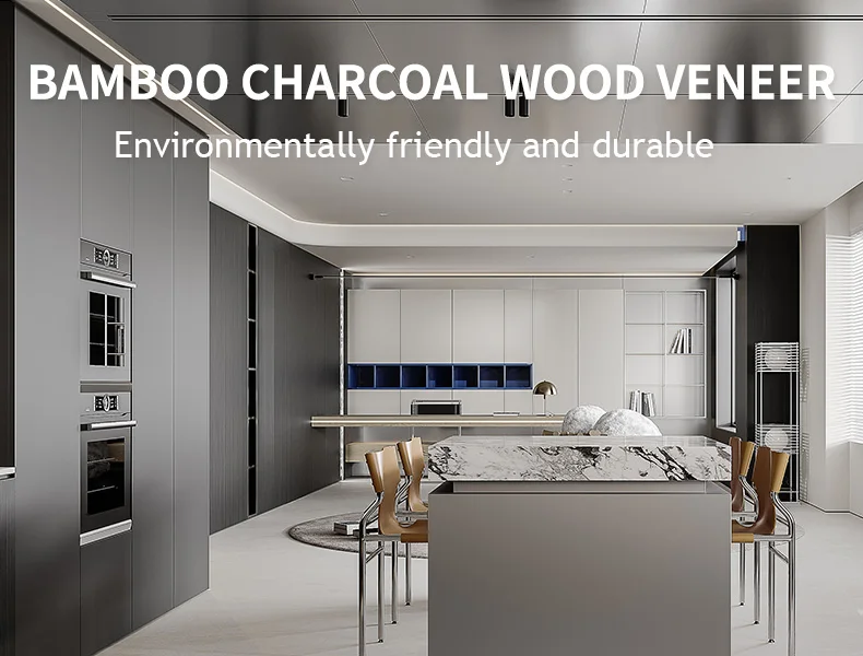 Bamboo Charcoal Wood Veneer Wall Panel Decorative Background Bamboo ...