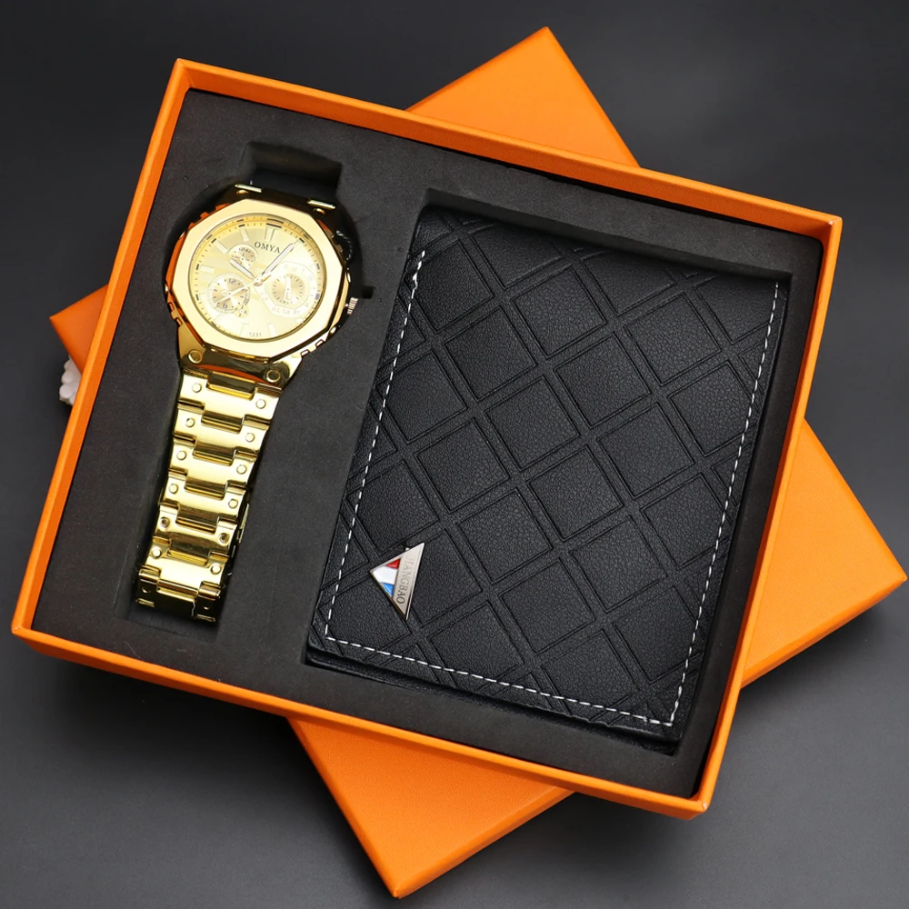Fashion Hot Sell Watch Wallet Box Gift Set Men Watches Wallet Sets With ...