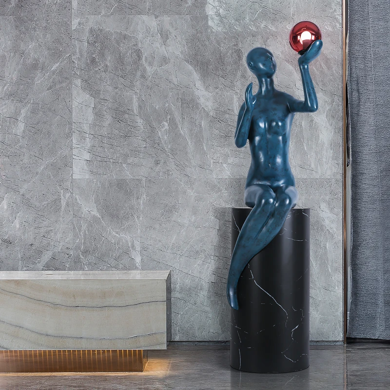 Hotel Living Room Sculpture - Designer Humanoid Statue Lamp