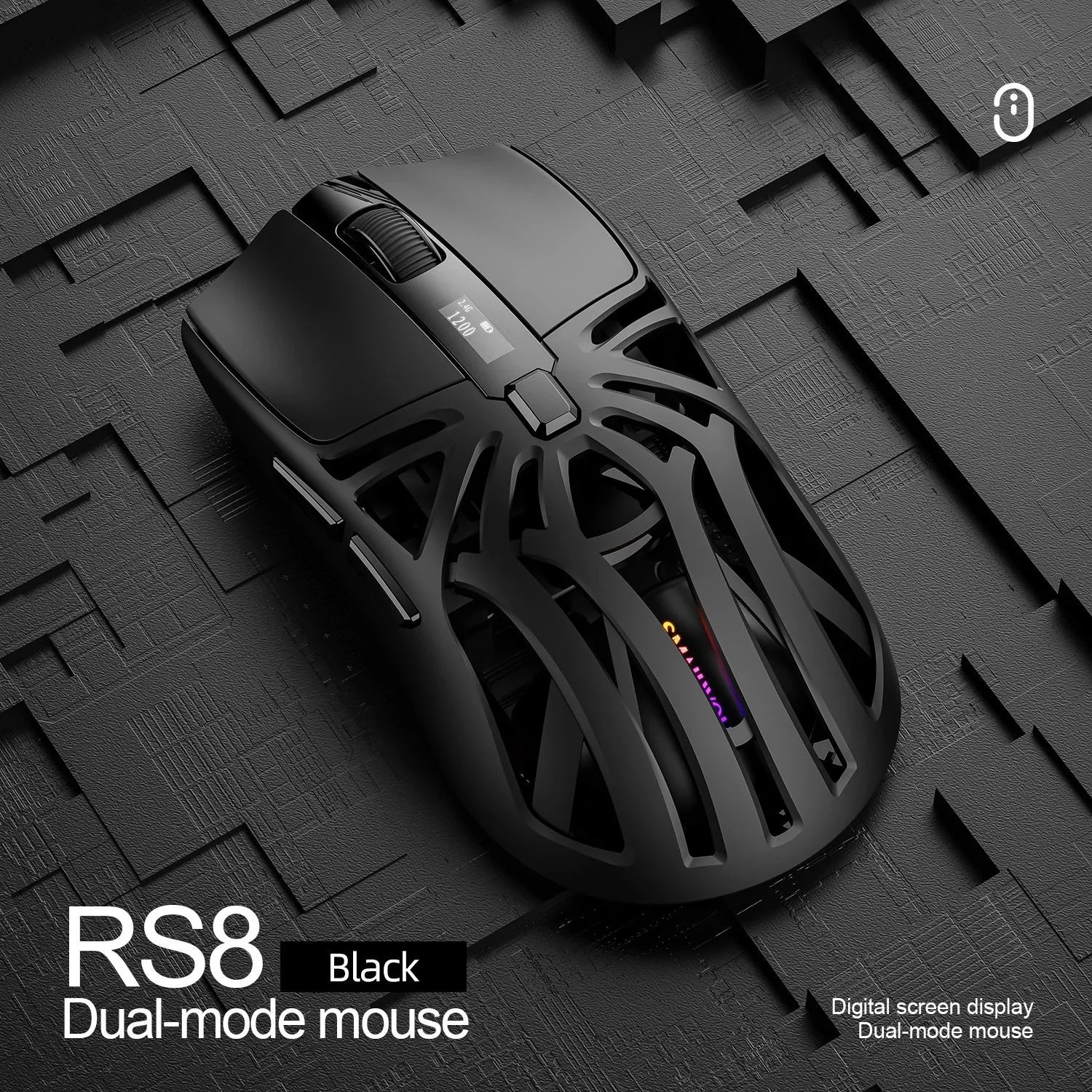 SMAILWOLF RS8 Wireless Gaming Mouse - 10000 DPI, Tri-Mode Ergonomic ...