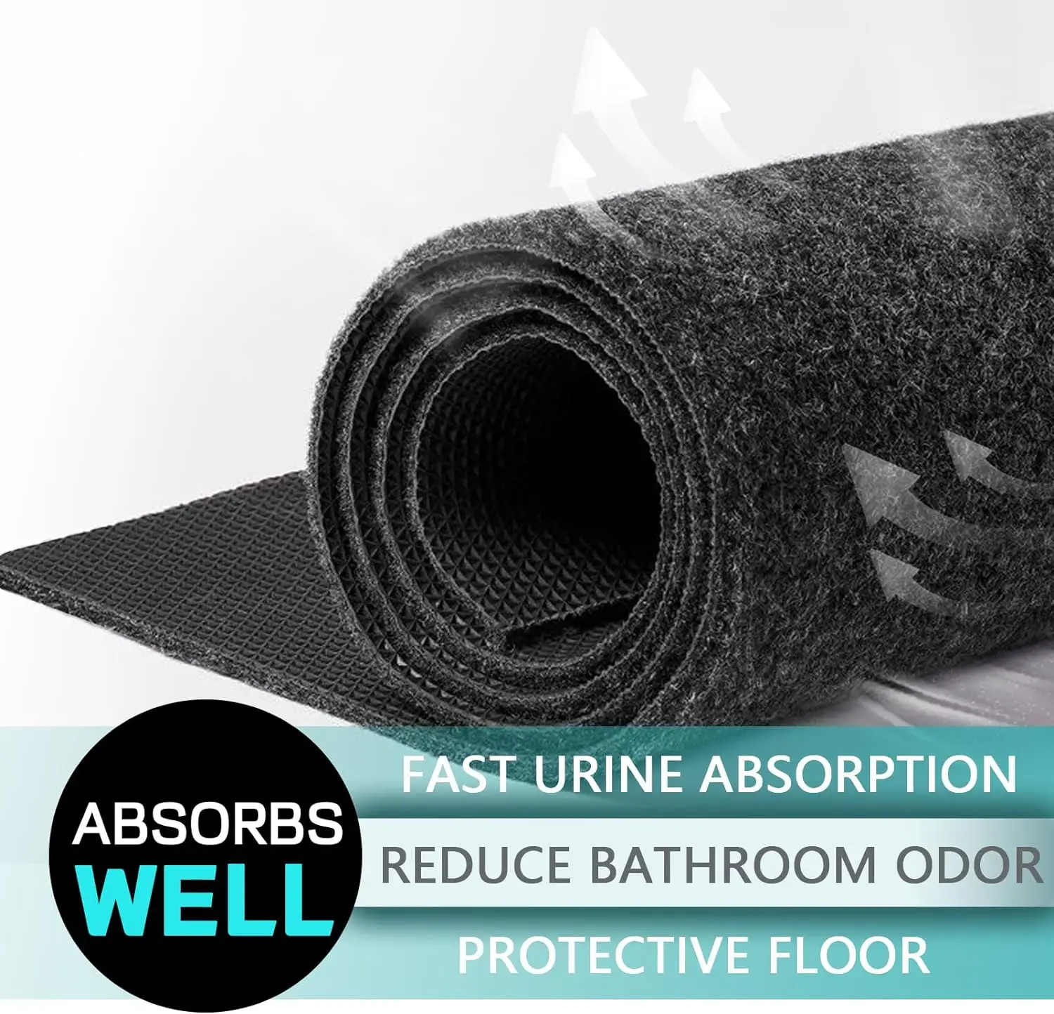 6 Pieces Nonslip Urinal Mats Urinal Floor Mat Water Absorption Bathroom ...