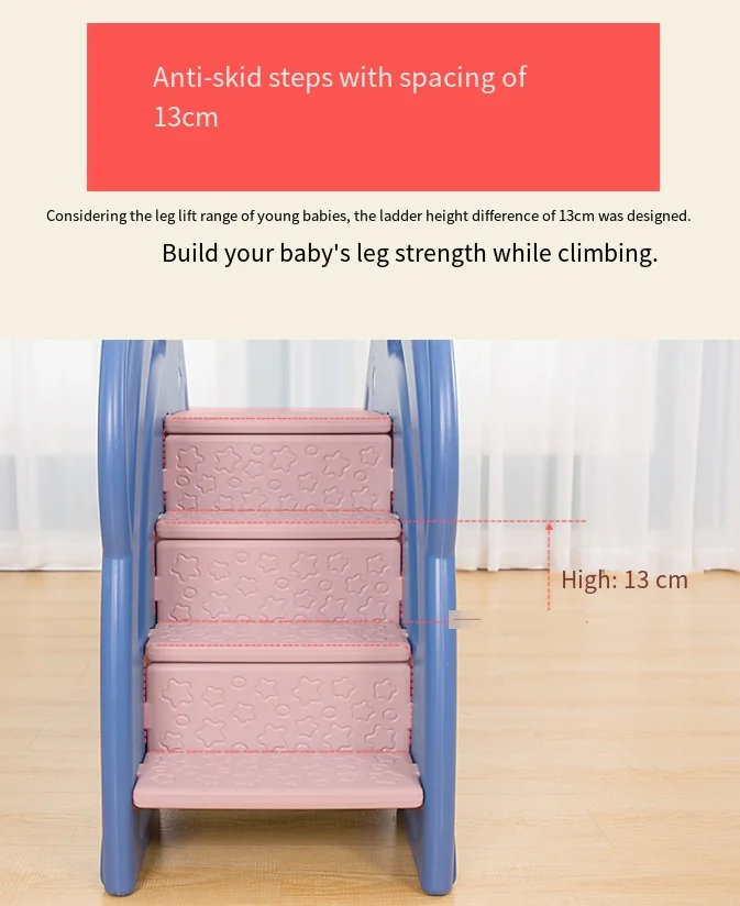 Cheap Cute Cartoon Kids Plastic Indoor Play Slide 2 In 1 Baby ...