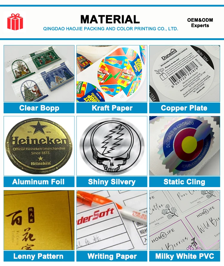 Custom Wholesale Self-adhesive Stickers Synthetic Paper Label Stickers ...