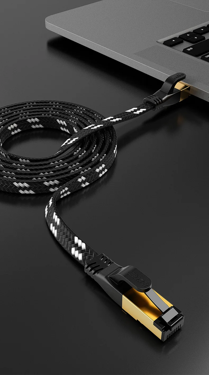 Cat7 Modem Router Plated Shielded Rj45 Connectors Gold Ethernet Cable ...